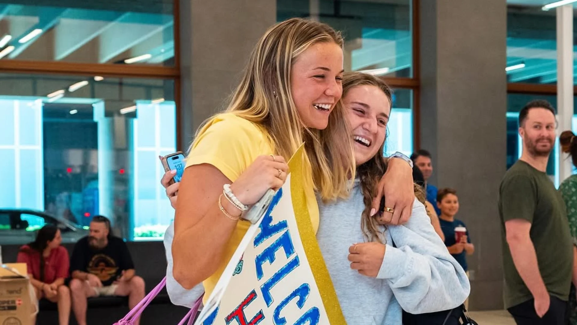 Claire Hutton surprises new Current teammate and "bestie" Ally Sentnor ...